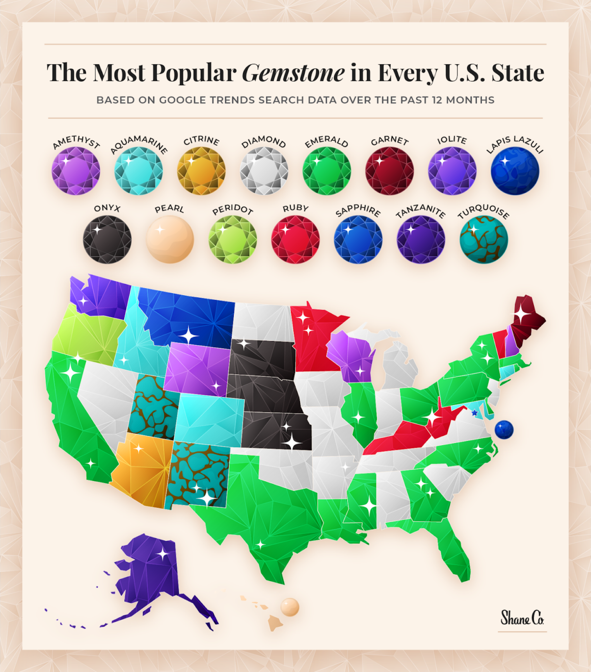 The Most Popular Gemstone in Every U.S. State | Shane Co.